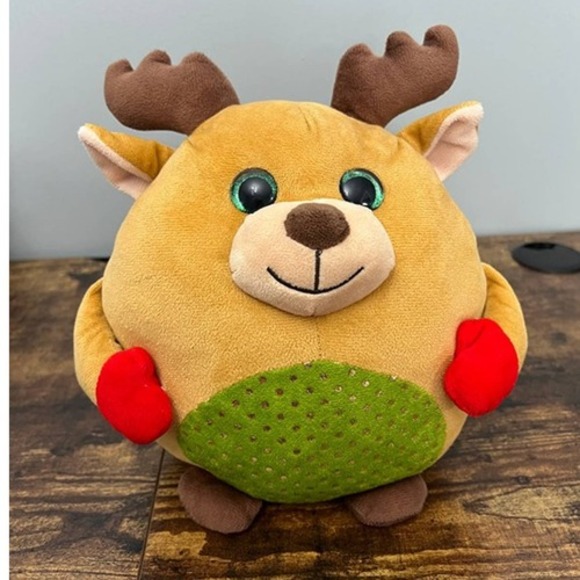 The Unbranded Brand | Toys | Cute N Cuddly Round Reindeer With Green ...
